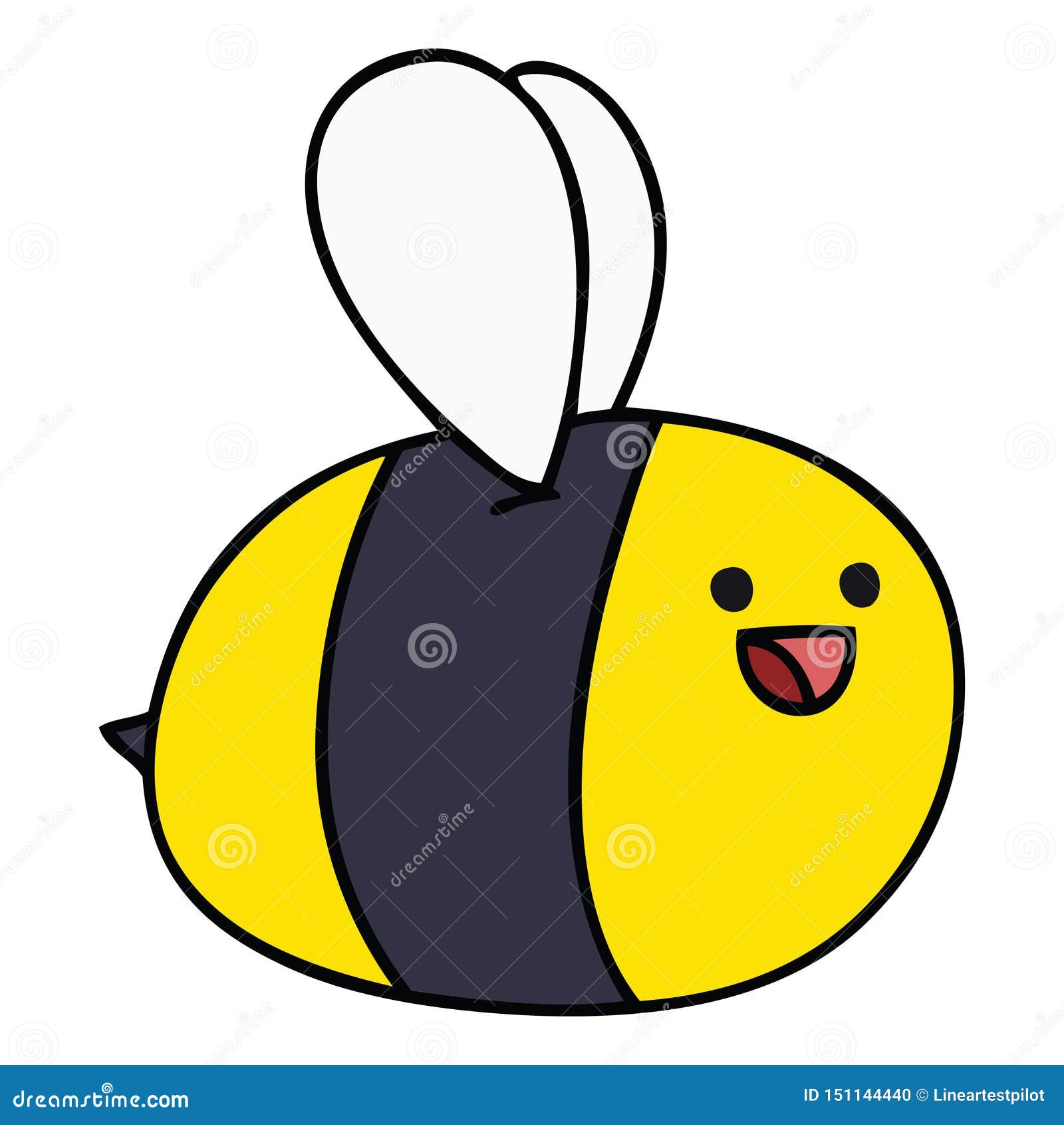 A Creative Quirky Hand Drawn Cartoon Bumblebee Stock Vector ...