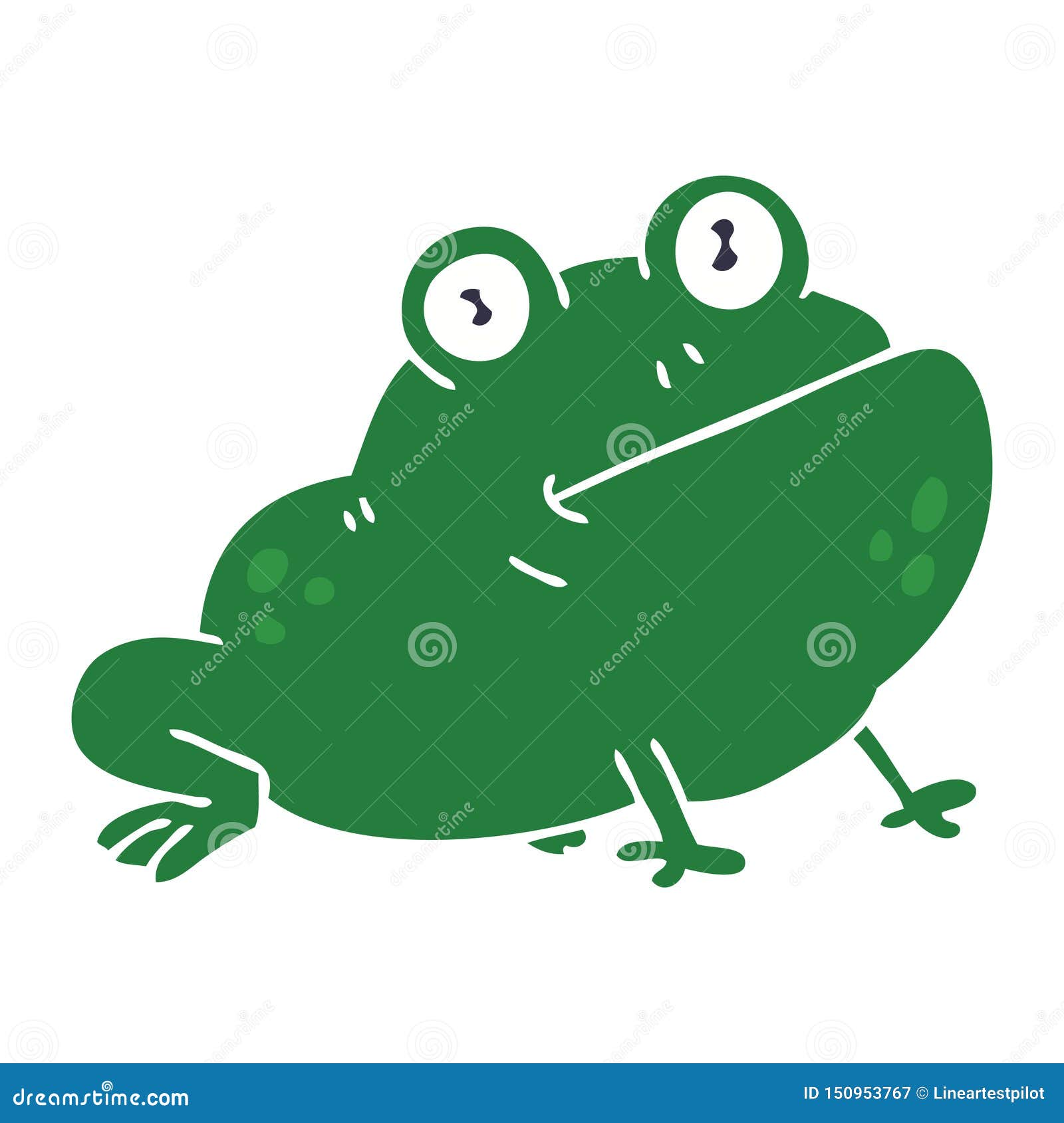 A Creative Quirky Hand Drawn Cartoon Frog Stock Vector - Illustration ...