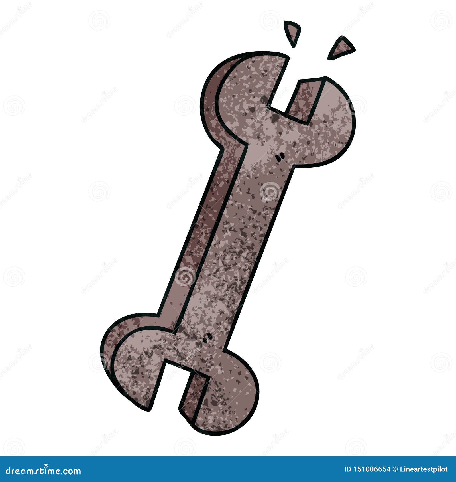 A Creative Quirky Hand Drawn Cartoon Spanner Stock Vector ...