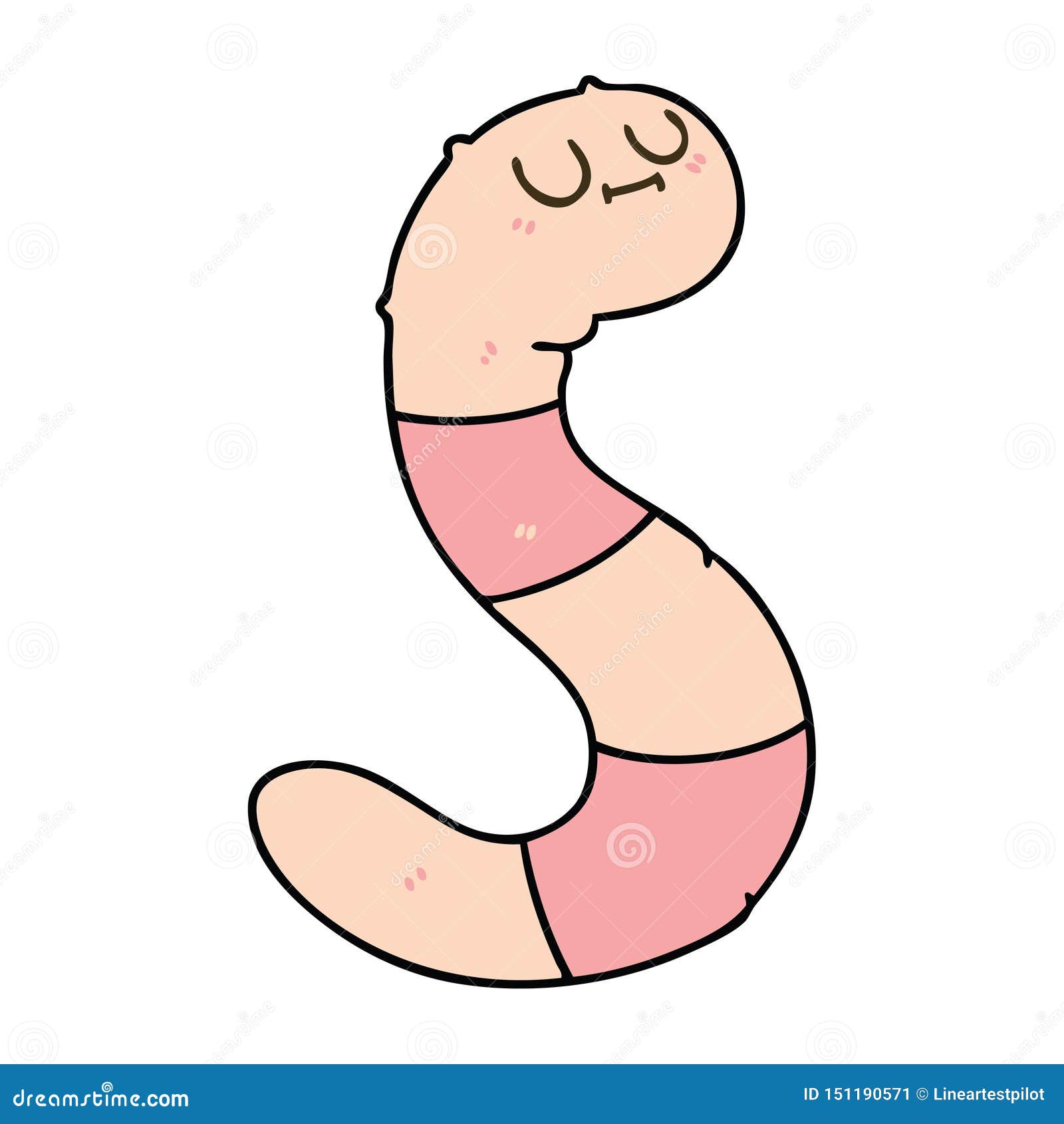 A Creative Quirky Hand Drawn Cartoon Worm Stock Vector - Illustration ...