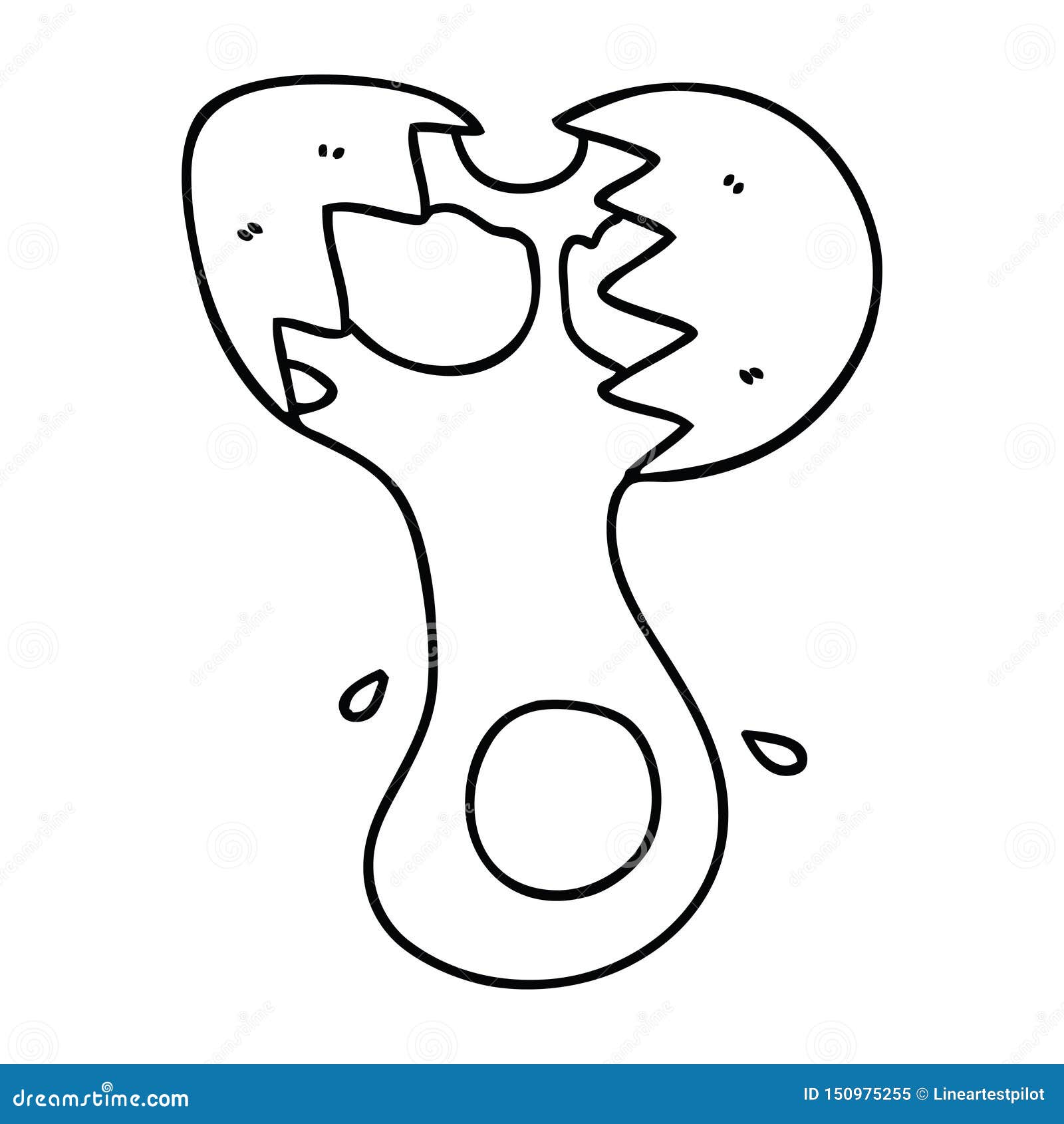A Creative Quirky Line Drawing Cartoon Cracked Egg Stock Vector ...