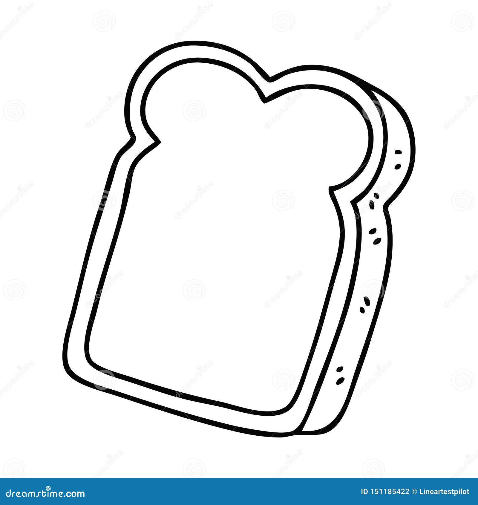 A Creative Quirky Line Drawing Cartoon Slice of Bread Stock Vector ...