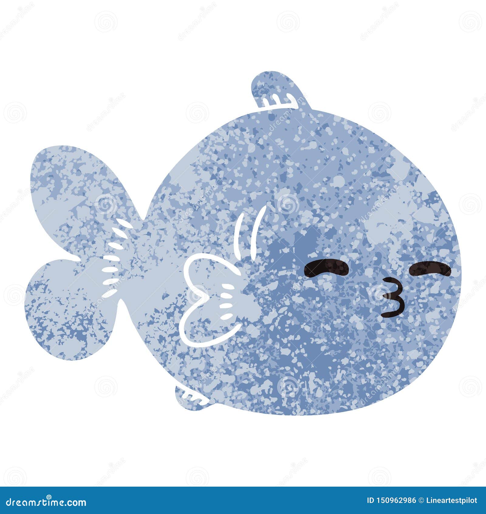 A Creative Quirky Retro Illustration Style Cartoon Fish Stock Vector ...