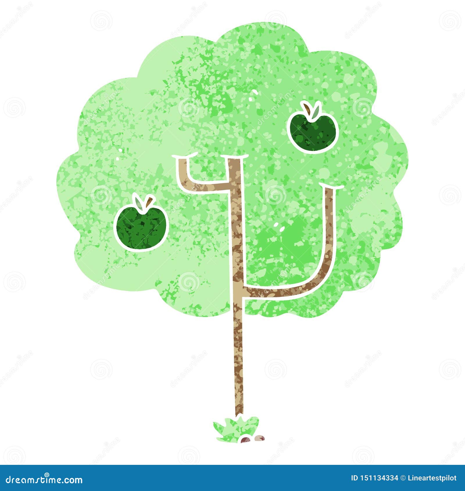 A Creative Quirky Retro Illustration Style Cartoon Tree Stock Vector ...