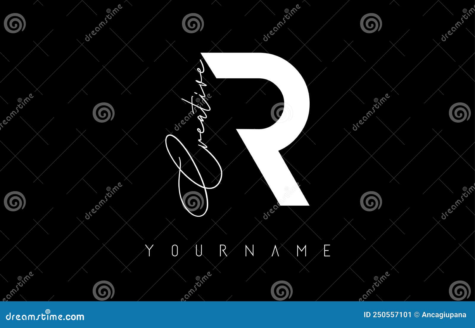 Creative R Logo with Cuts and Handwritten Text Concept Design. Letter ...