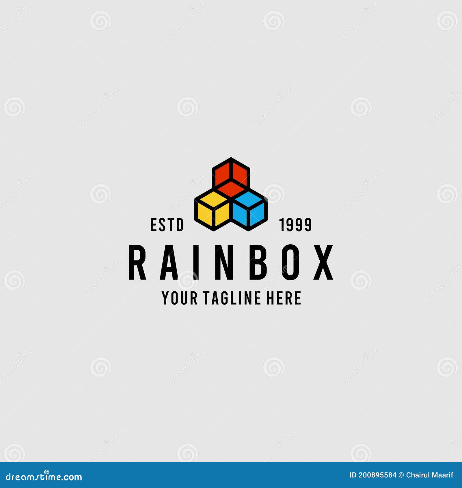Creative Rainbow Box Logo Design Stock Illustration - Illustration of ...