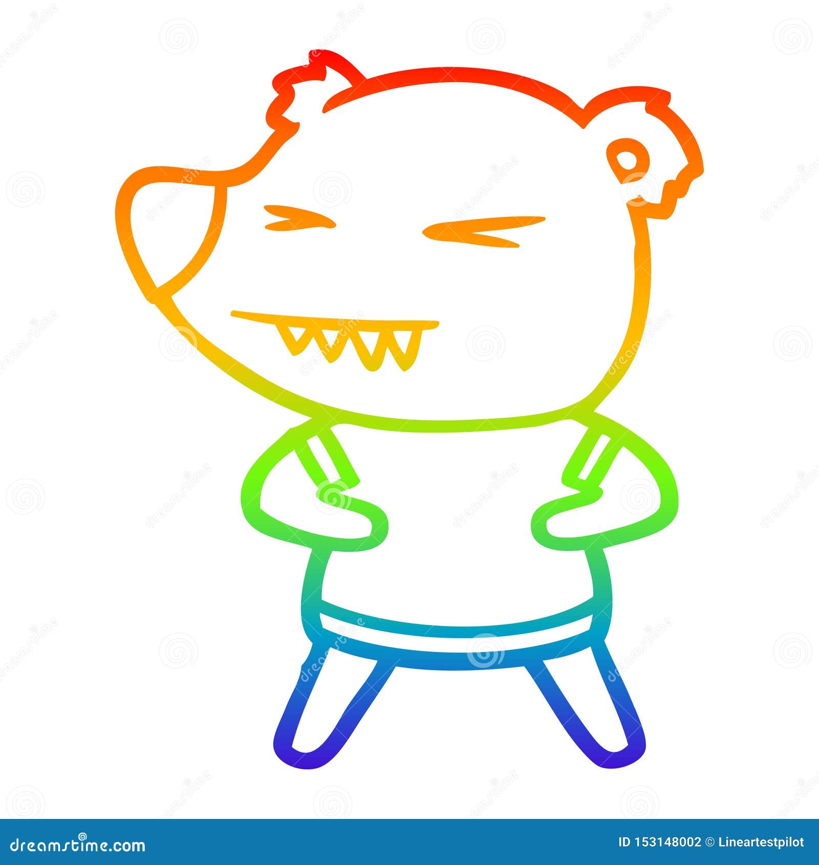 Drawing Of Angry Body Build Standing Lord Hanuman With His Weapon Gada ...