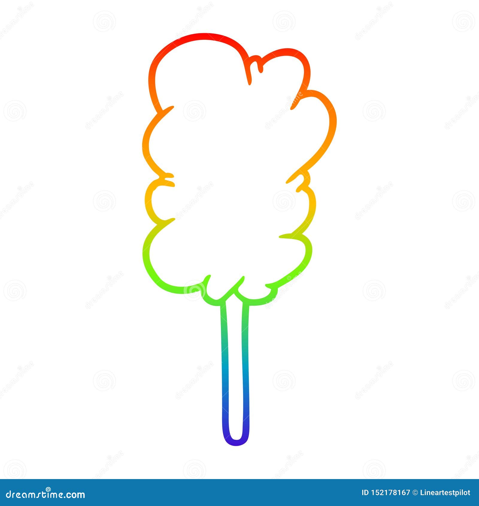 A Creative Rainbow Gradient Line Drawing Candy Floss on Stick Stock ...