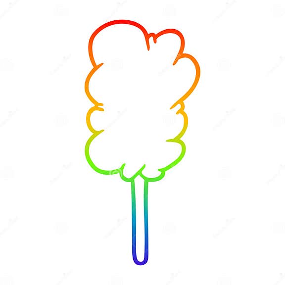 A Creative Rainbow Gradient Line Drawing Candy Floss on Stick Stock ...