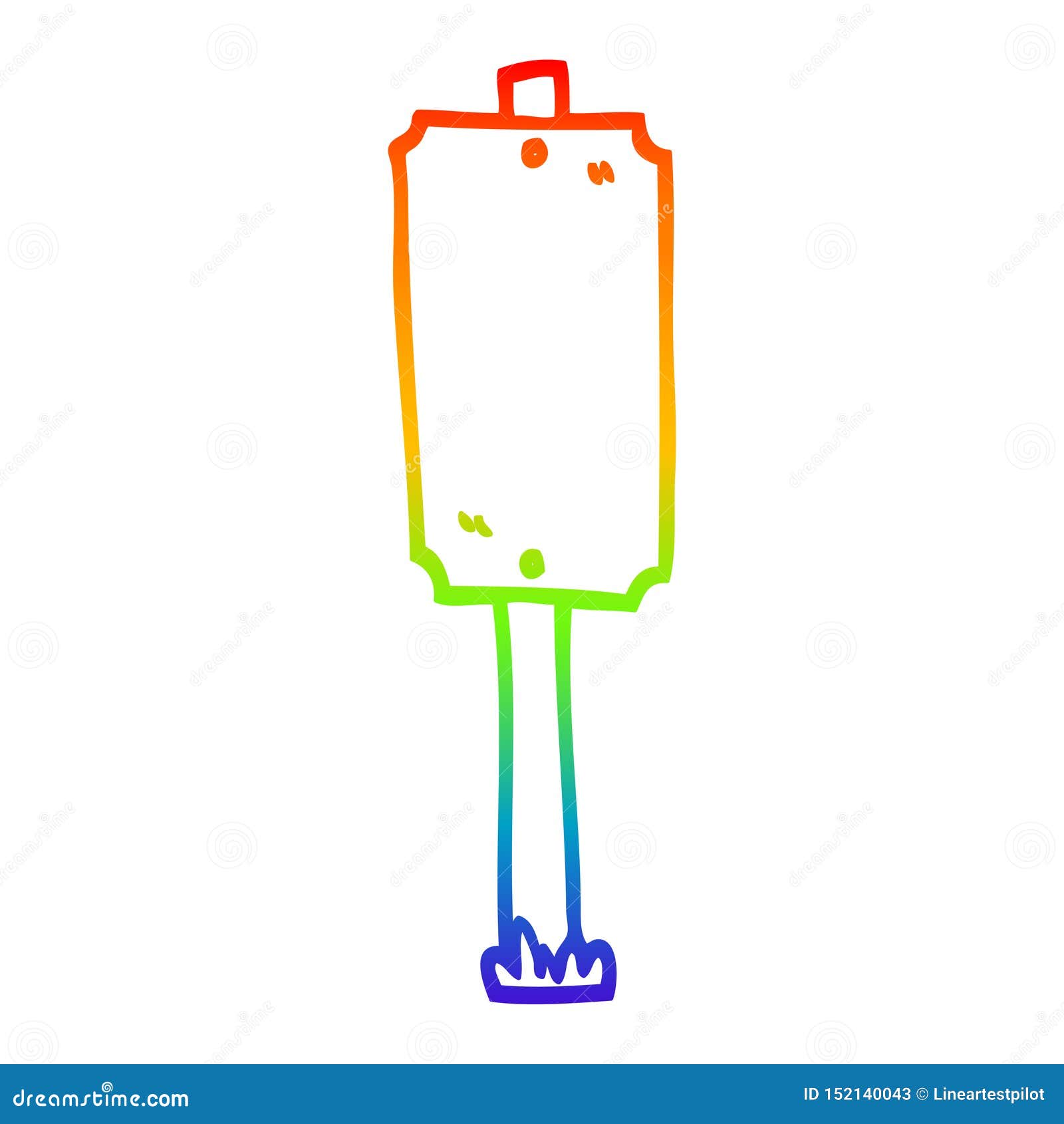 A Creative Rainbow Gradient Line Drawing Cartoon Blank Sign Post Stock ...