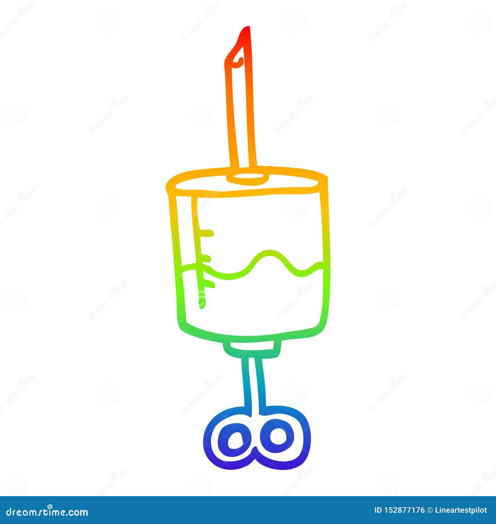 A Creative Rainbow Gradient Line Drawing Cartoon of Blood Filled ...