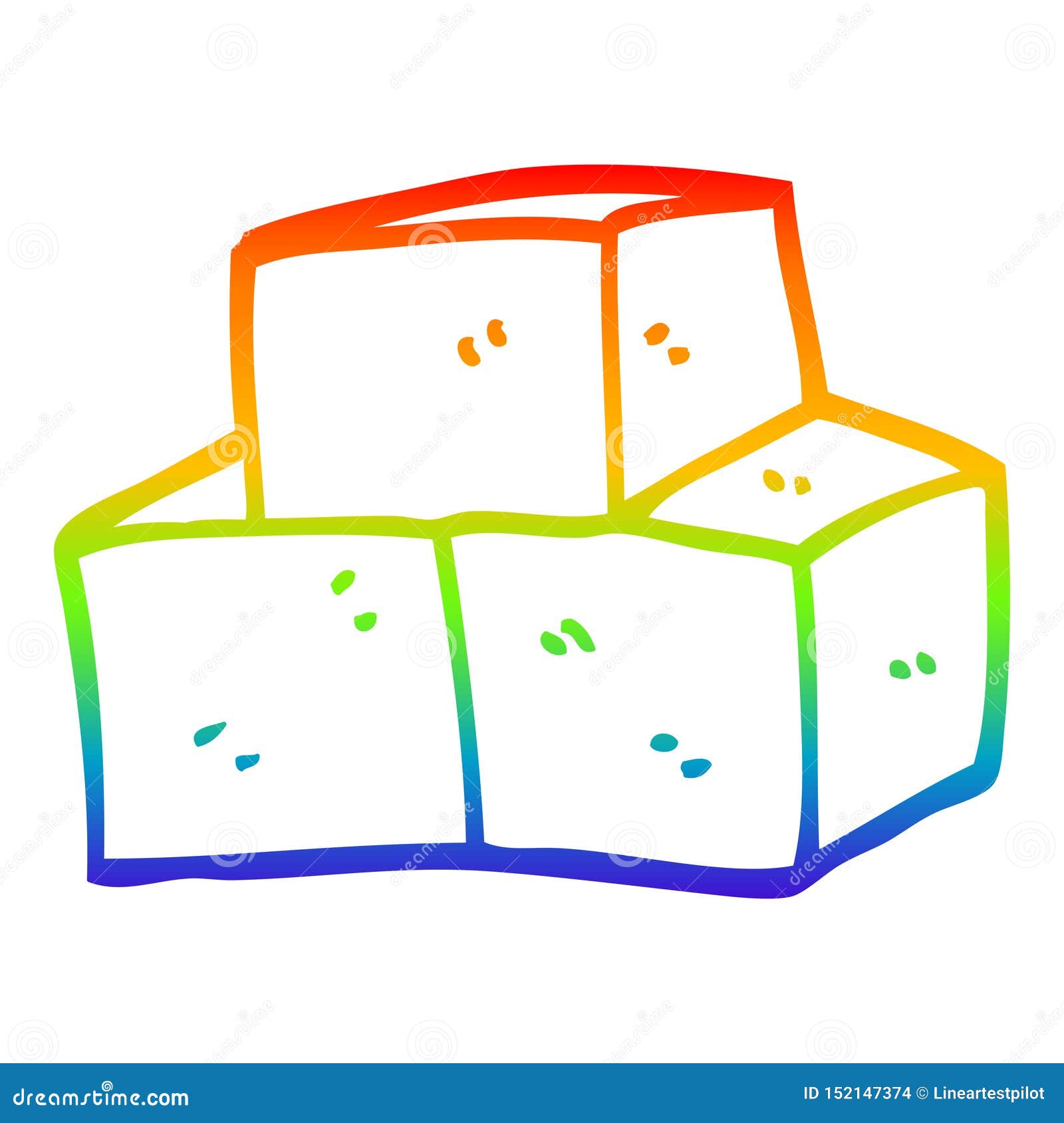 A Creative Rainbow Gradient Line Drawing Cartoon Breeze Blocks Stock ...