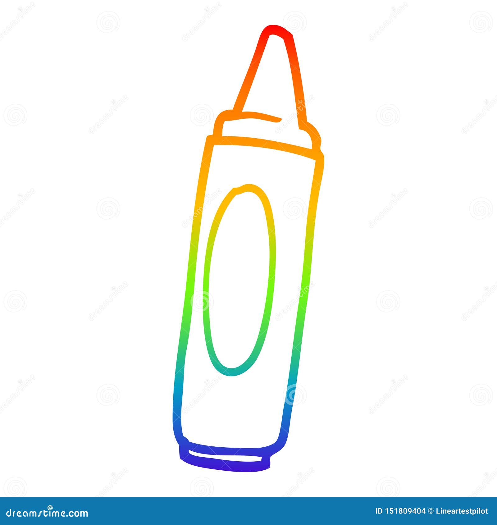 A Creative Rainbow Gradient Line Drawing Cartoon Coloring Crayon Stock ...