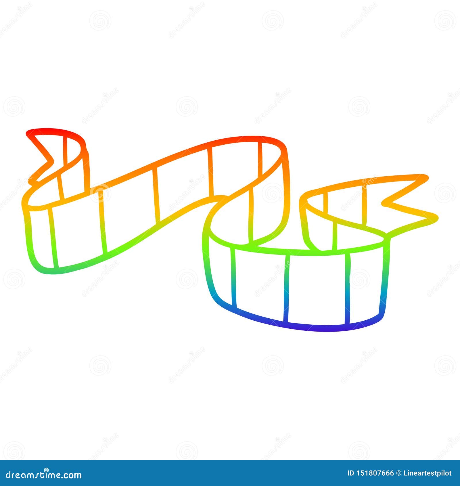 A Creative Rainbow Gradient Line Drawing Cartoon Decorative Scroll ...