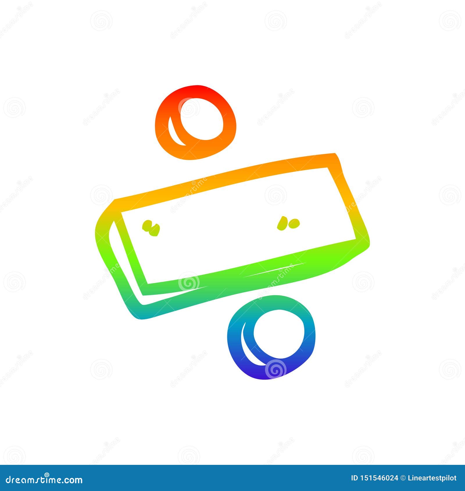 A Creative Rainbow Gradient Line Drawing Cartoon Divide Symbol Stock ...