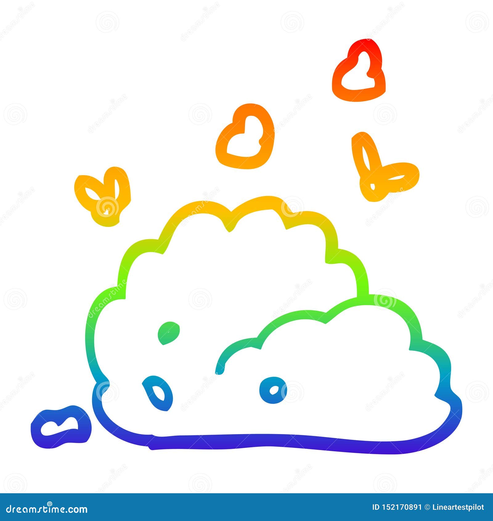 A Creative Rainbow Gradient Line Drawing Cartoon Dog Poo Stock Vector ...