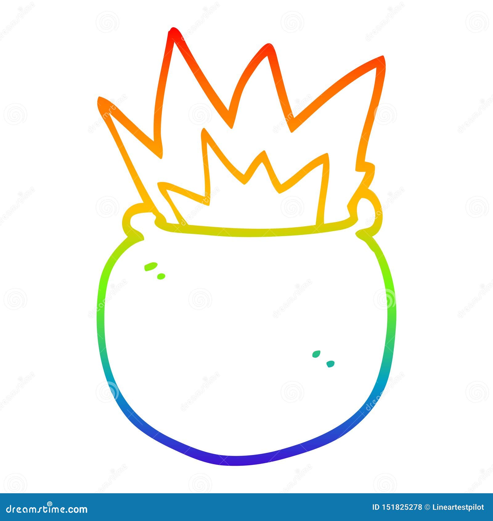 A Creative Rainbow Gradient Line Drawing Cartoon Exploding Cauldron ...