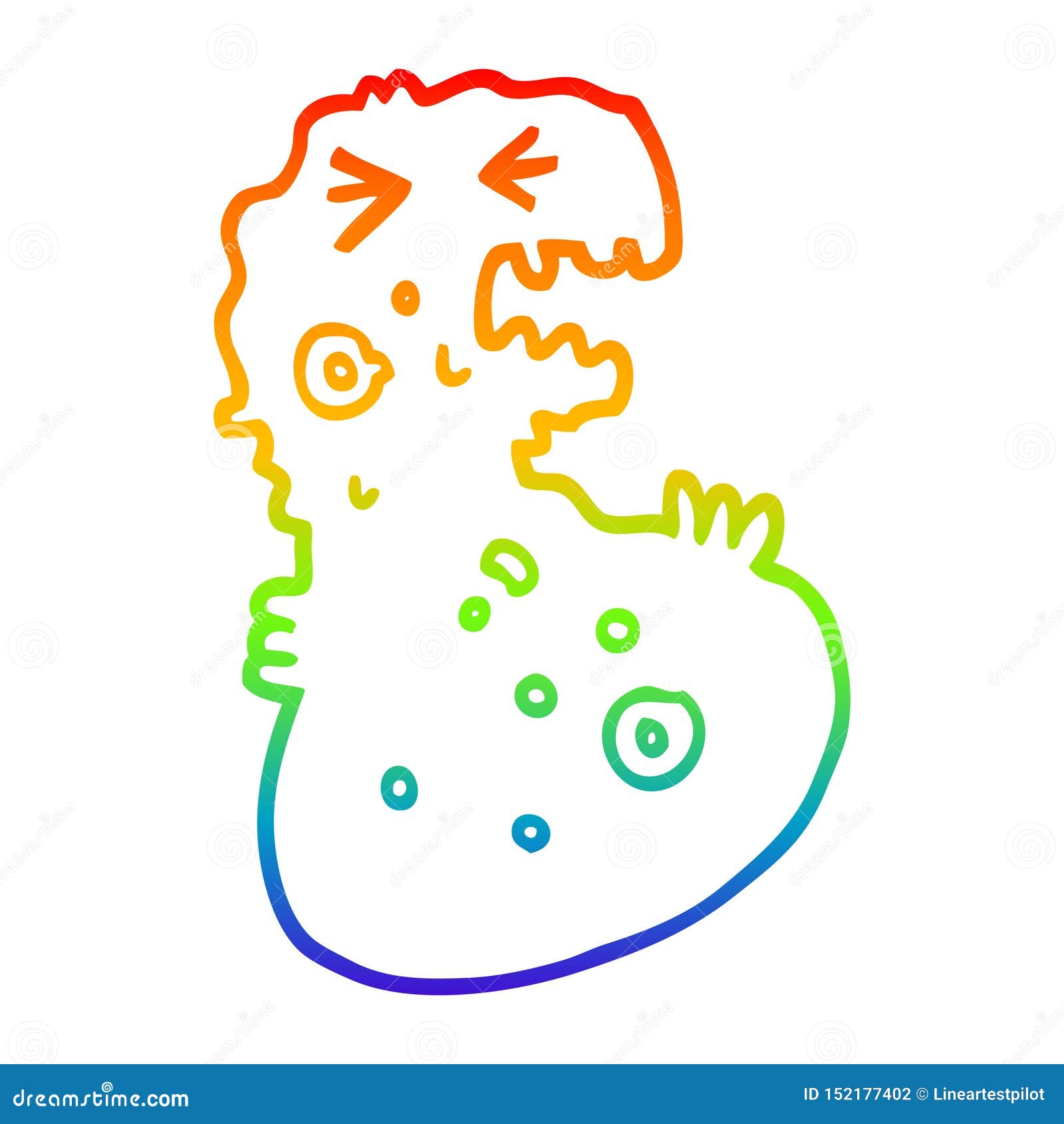 A Creative Rainbow Gradient Line Drawing Cartoon Germ Stock Vector ...