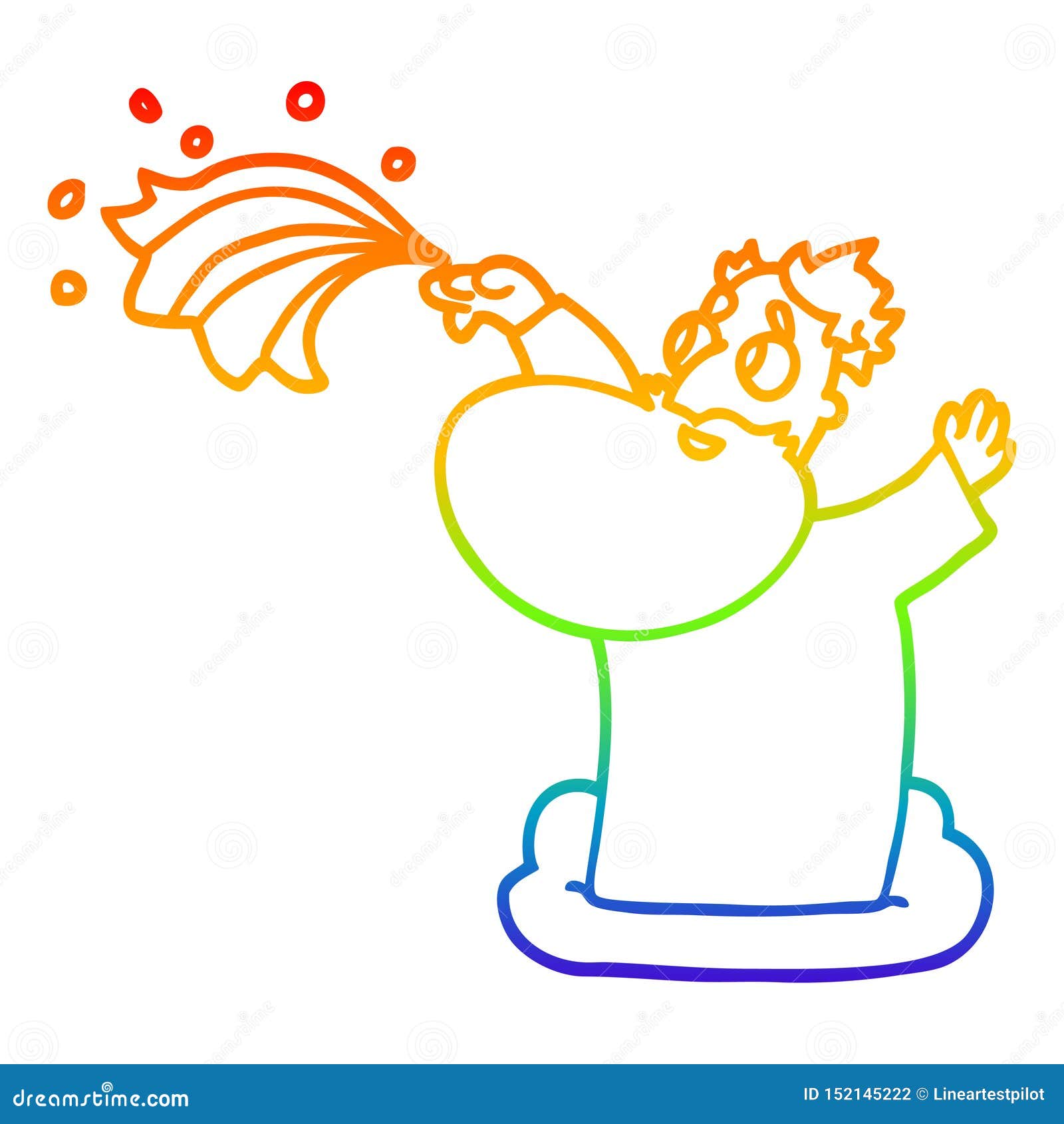 A Creative Rainbow Gradient Line Drawing Cartoon God Creating Universe ...