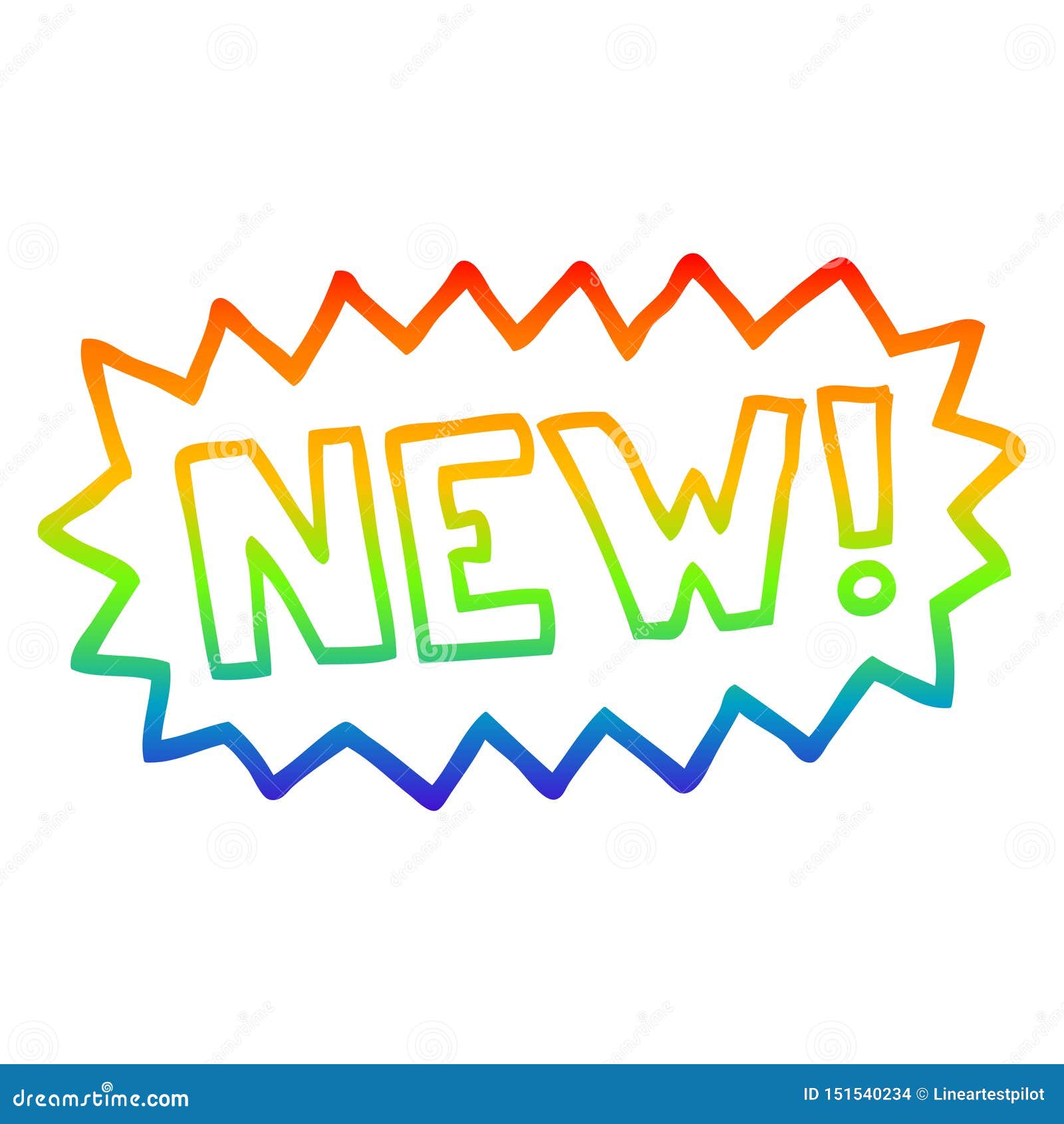 A Creative Rainbow Gradient Line Drawing Cartoon New Symbol Stock ...