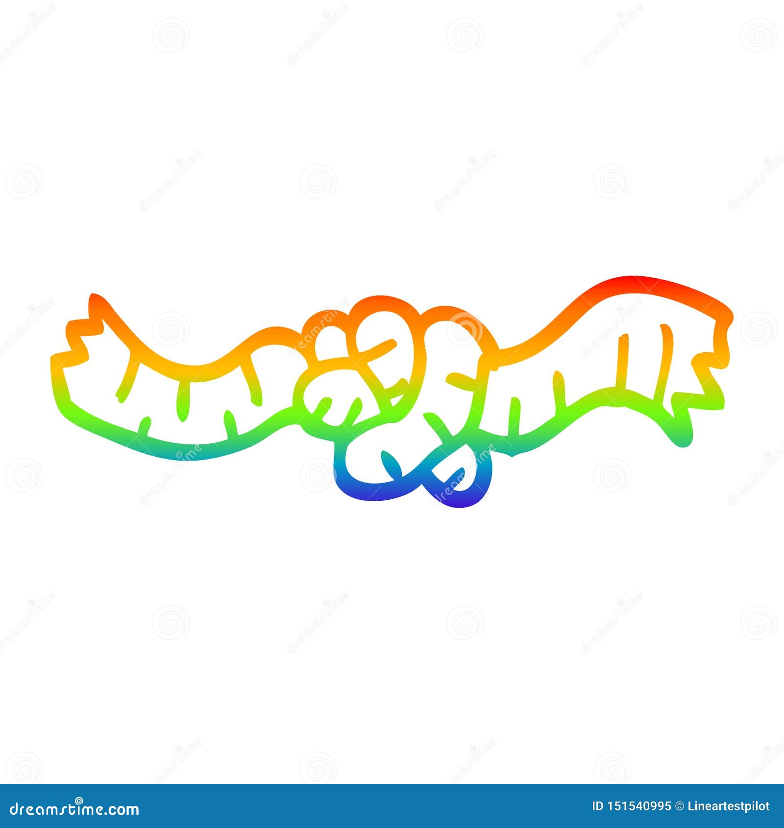 A Creative Rainbow Gradient Line Drawing Cartoon Rope Knot Stock Vector ...