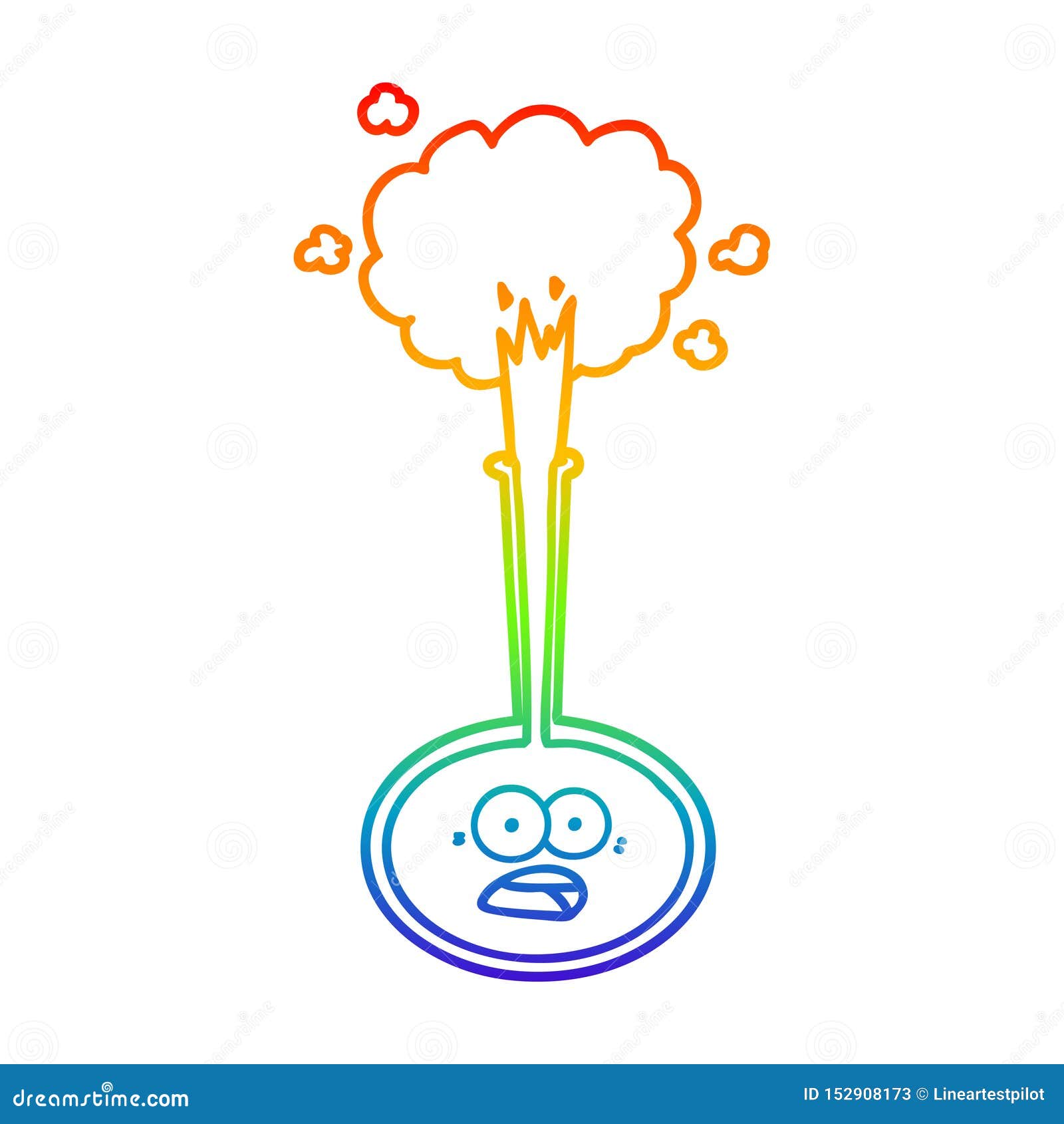 A Creative Rainbow Gradient Line Drawing Cartoon Science Accident Stock ...