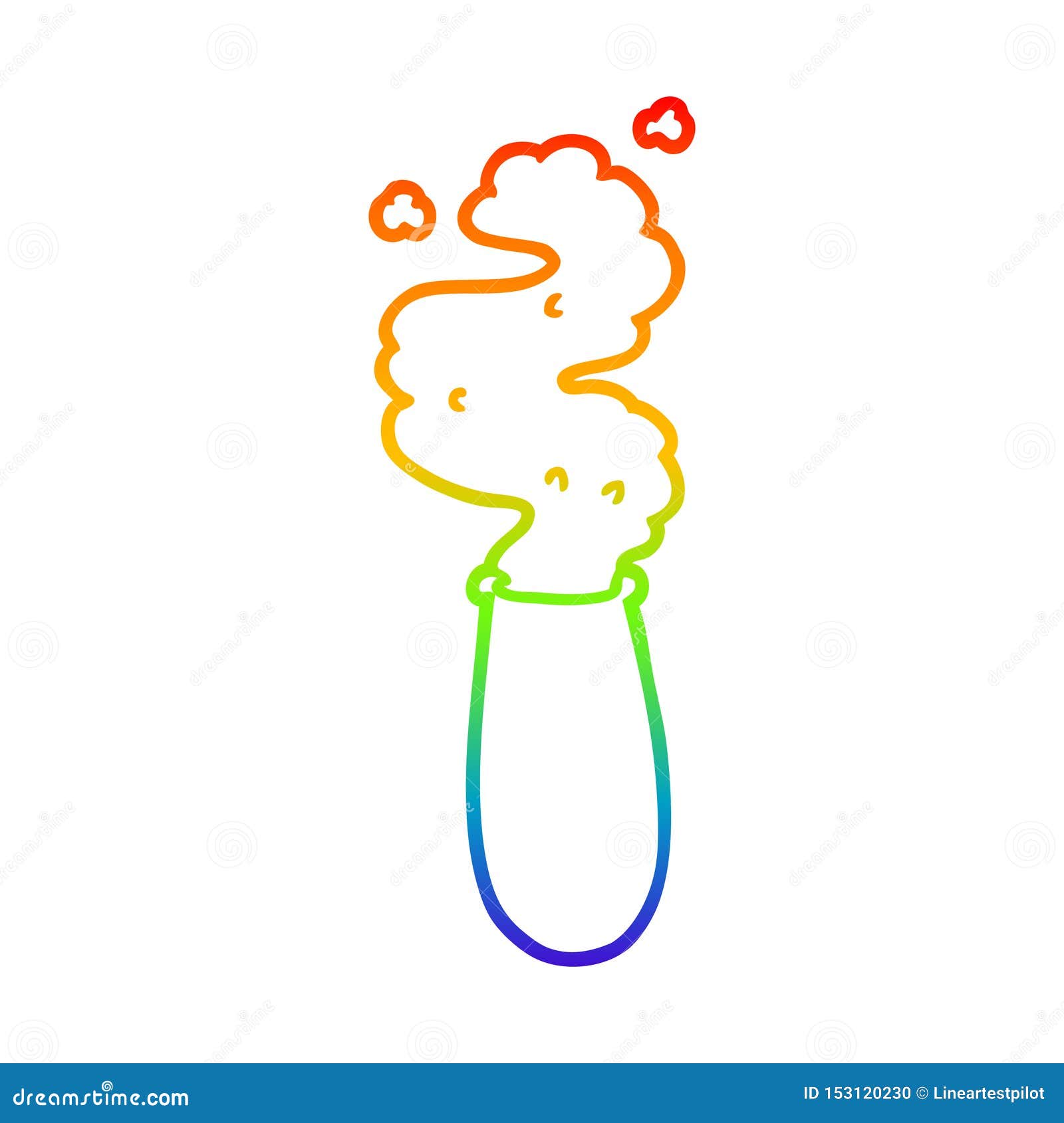 A Creative Rainbow Gradient Line Drawing Cartoon Science Test Tube ...