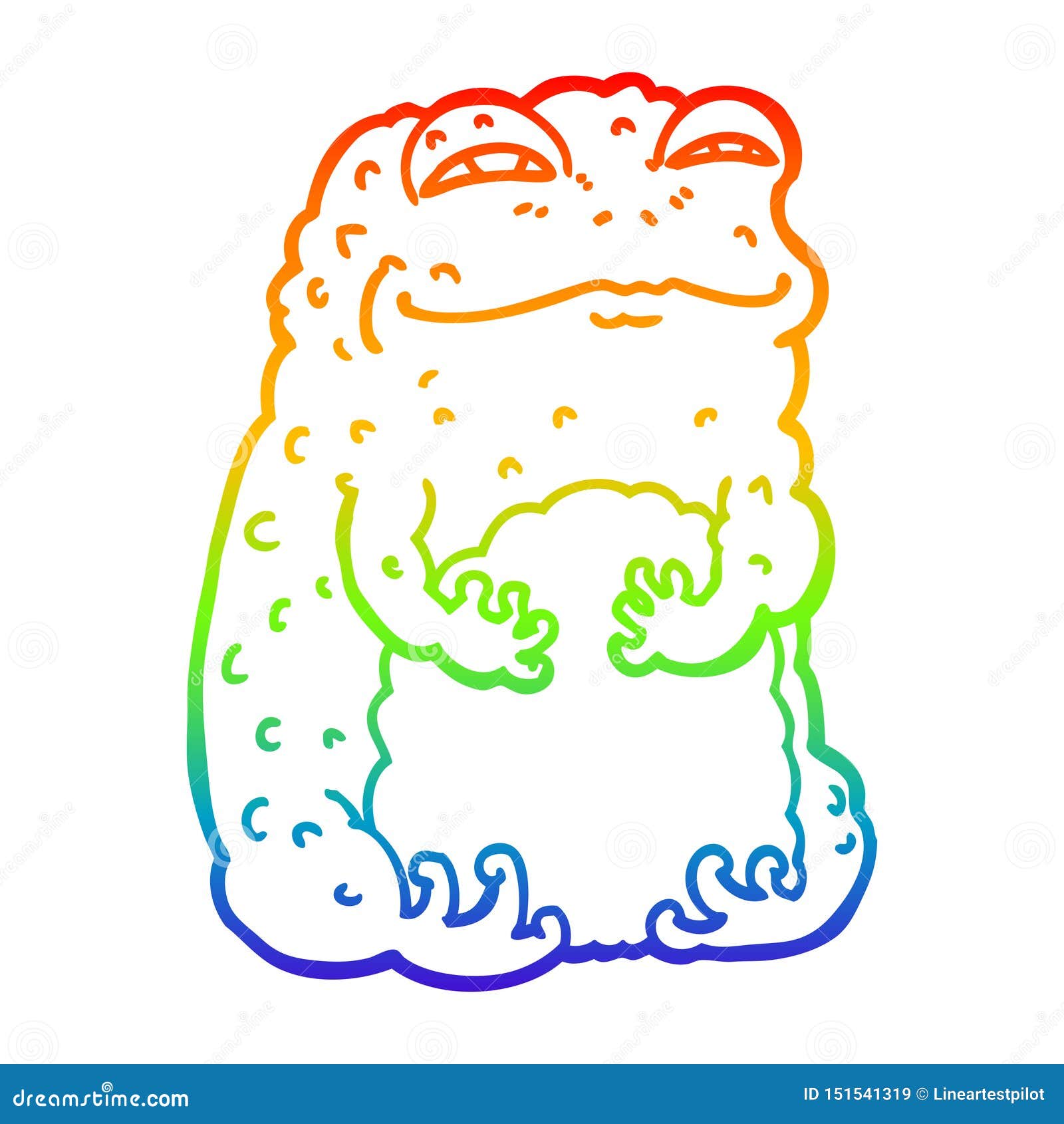 A Creative Rainbow Gradient Line Drawing Cartoon Smug Toad Stock Vector ...