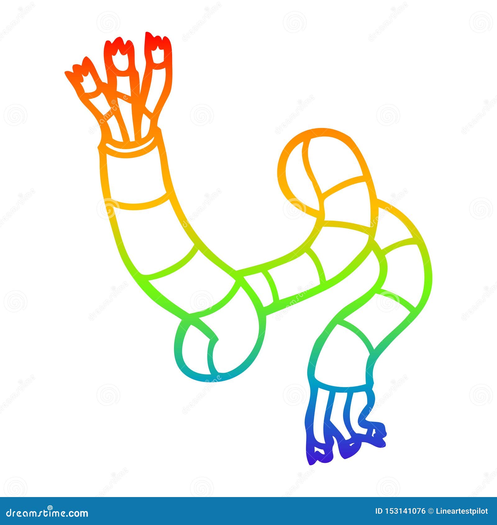 A Creative Rainbow Gradient Line Drawing Cartoon Tech Cable Stock ...