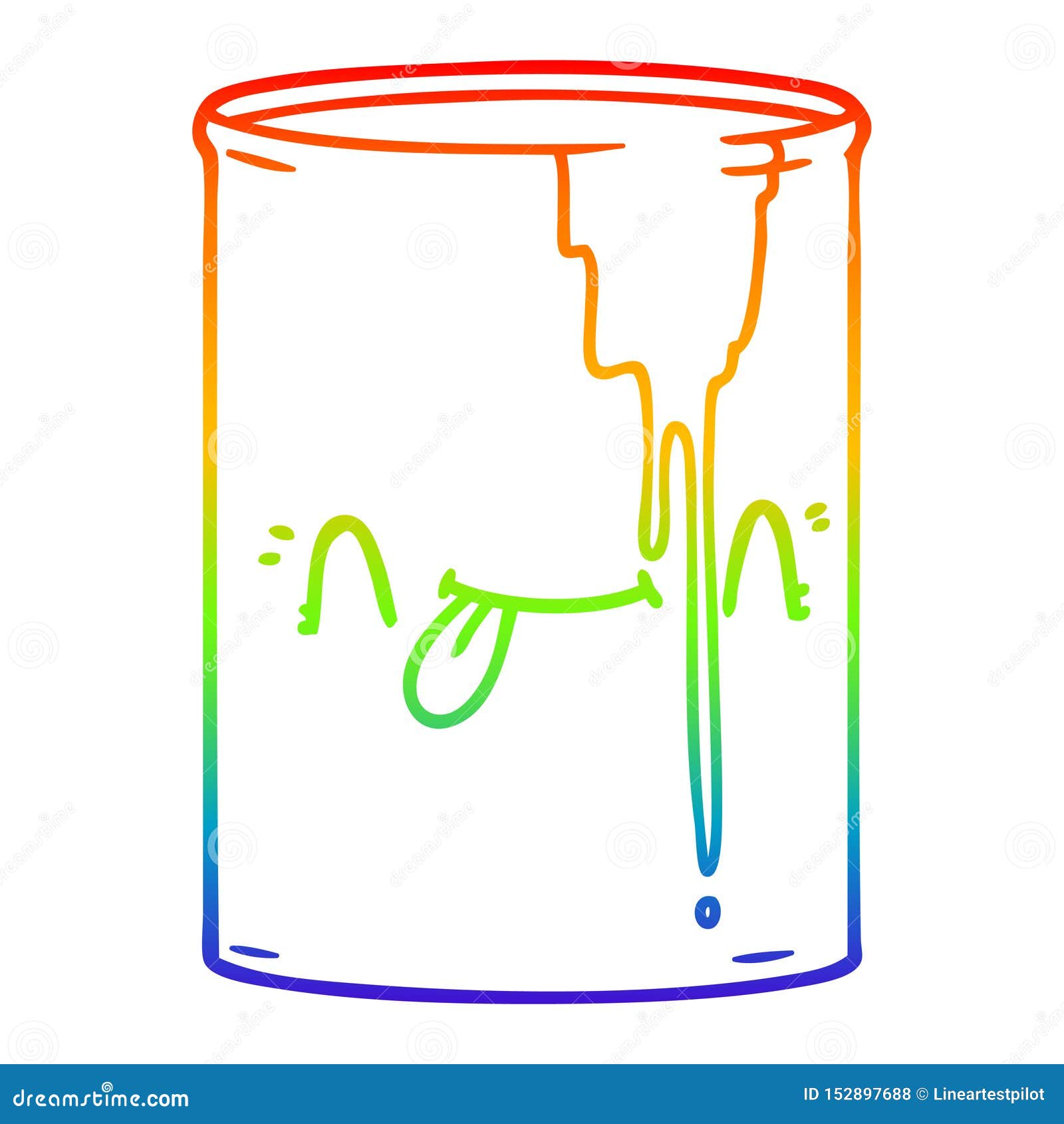 A Creative Rainbow Gradient Line Drawing Cartoon Toxic Waste Stock ...