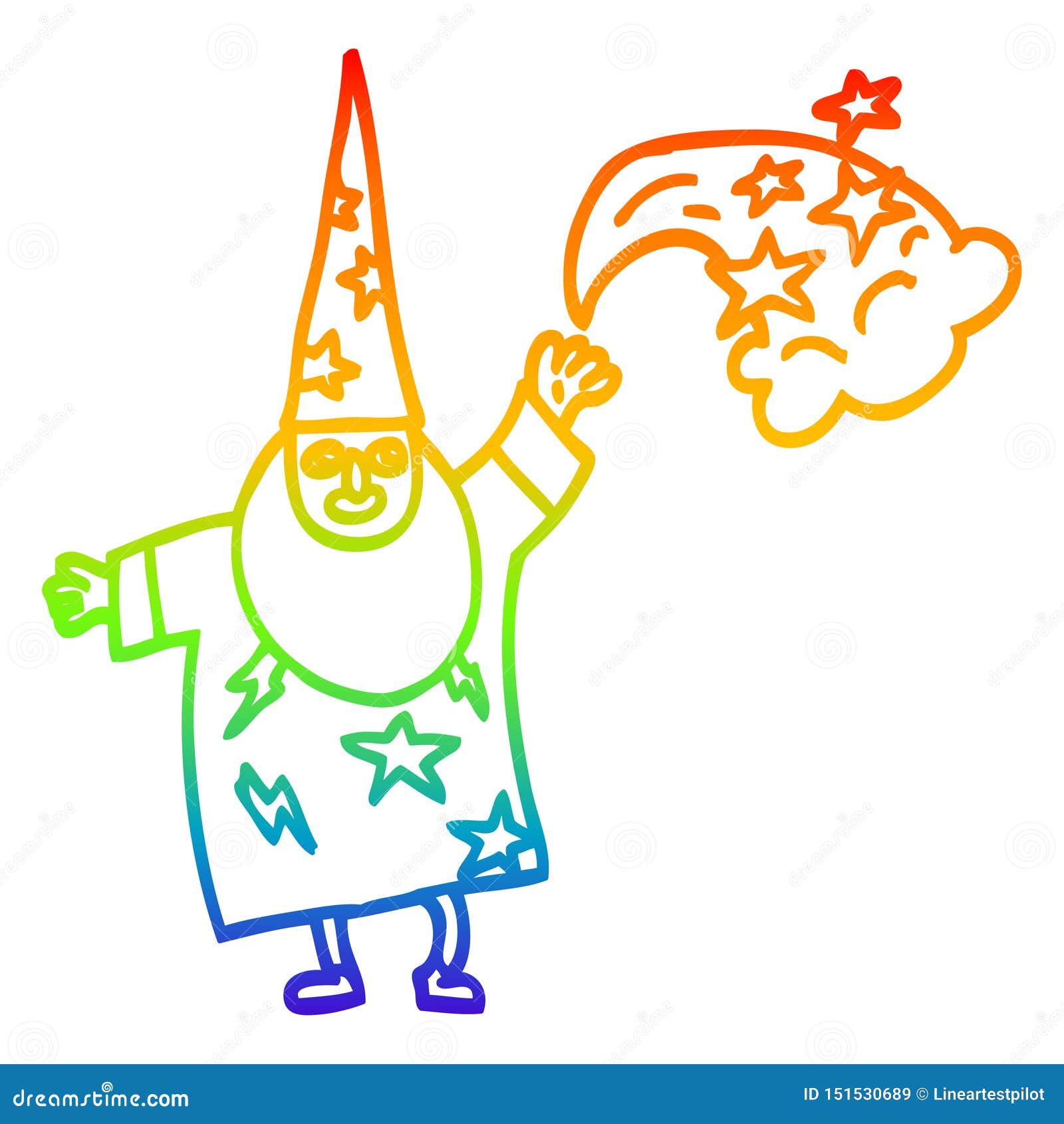 An Old Wizard Casting A Spell In The Wizarding Lair Royalty-Free ...