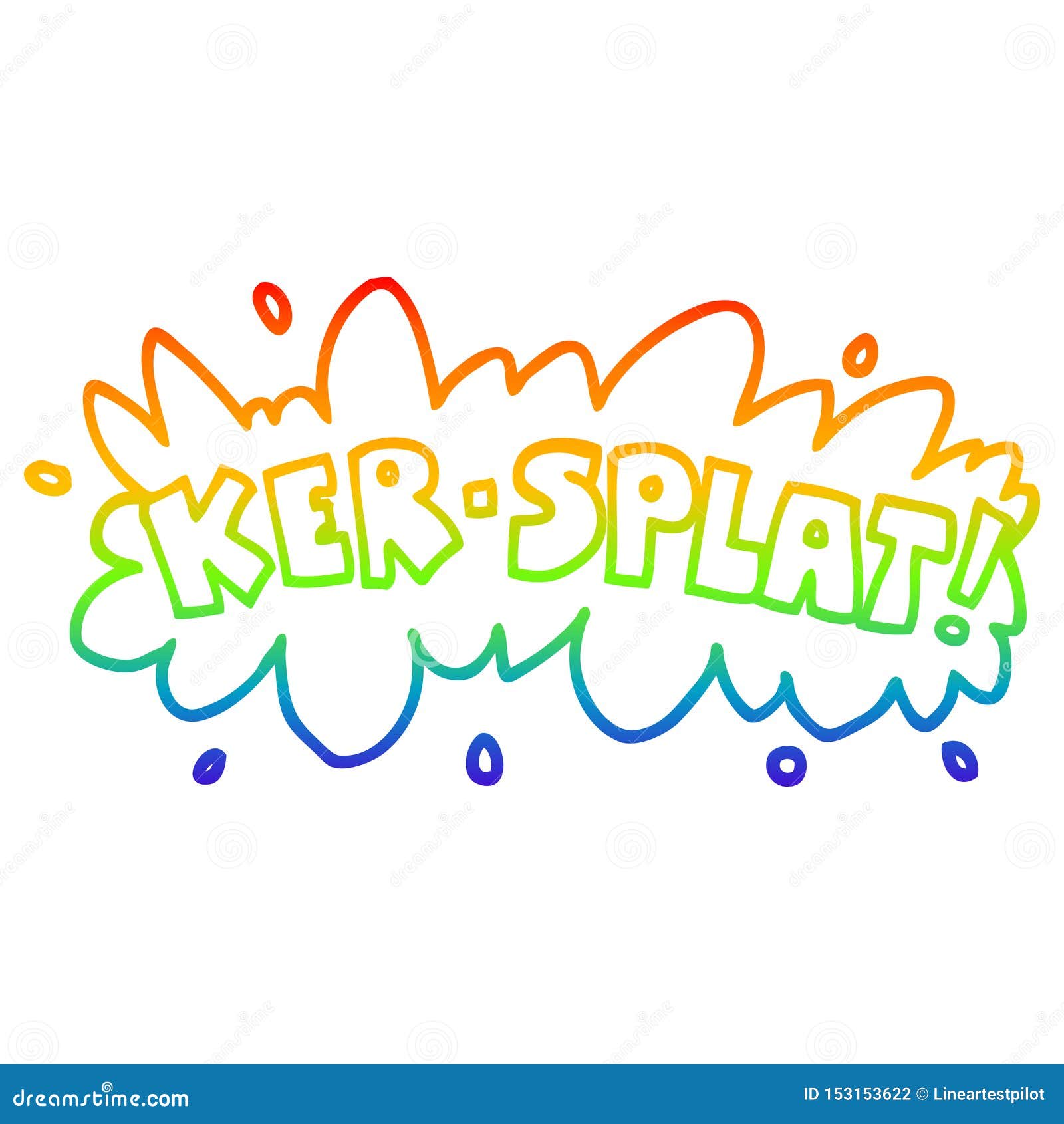 A Creative Rainbow Gradient Line Drawing Cartoon Words Ker Splat Stock ...