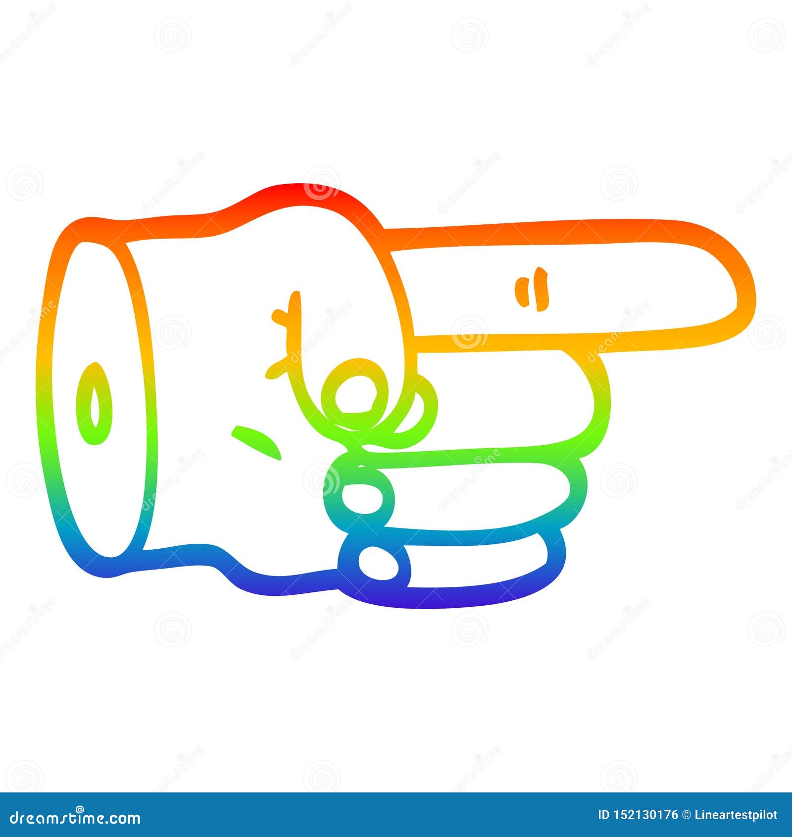 A Creative Rainbow Gradient Line Drawing Pointing Hand Symbol Stock ...
