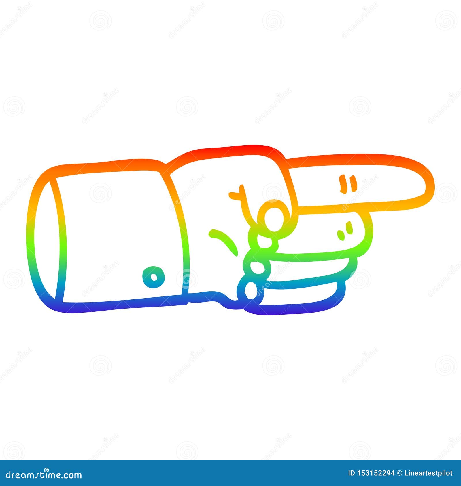 A Creative Rainbow Gradient Line Drawing Pointing Hand Symbol Stock ...