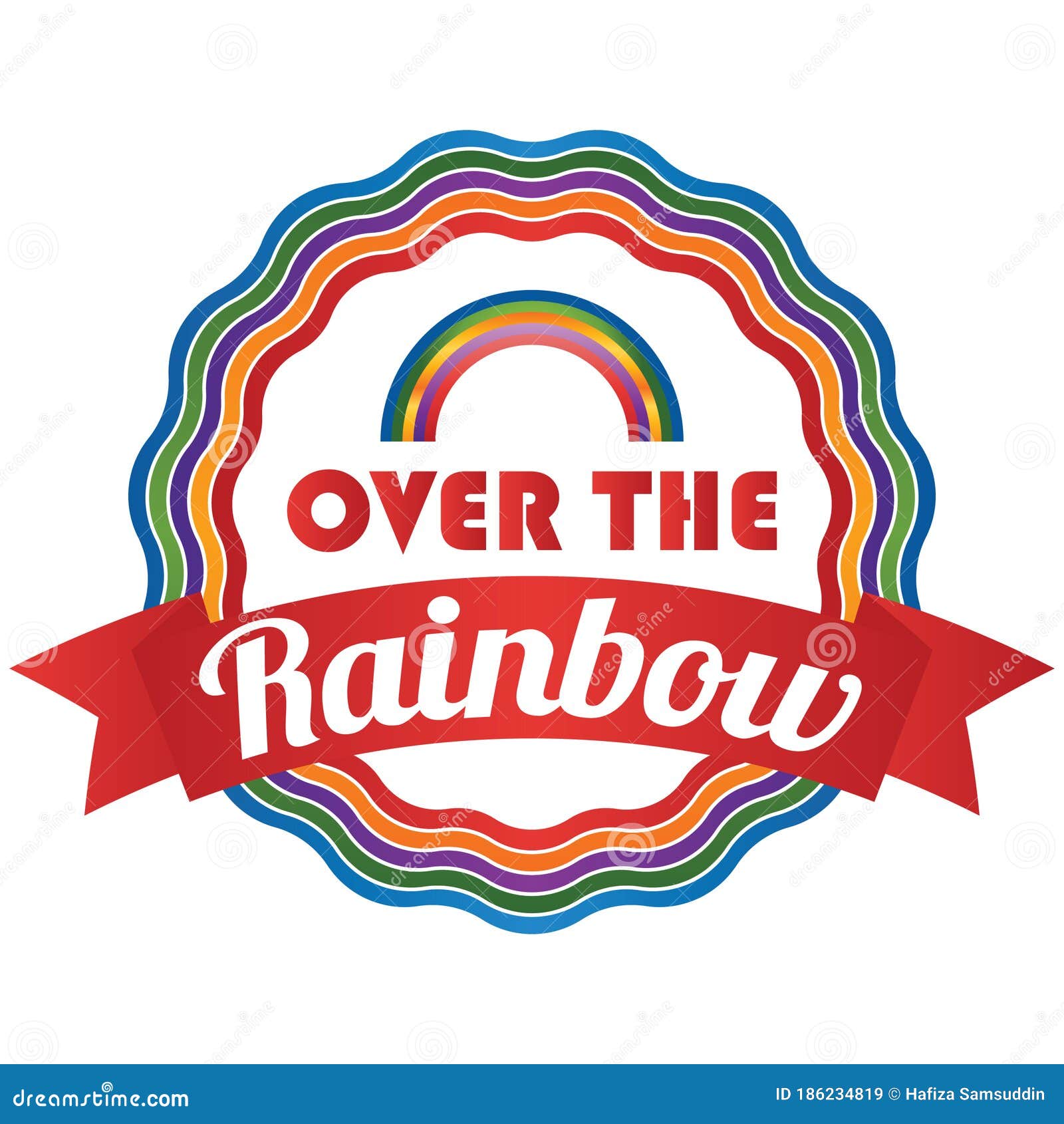 Creative Rainbow Label Design. Vector Illustration Decorative Design ...