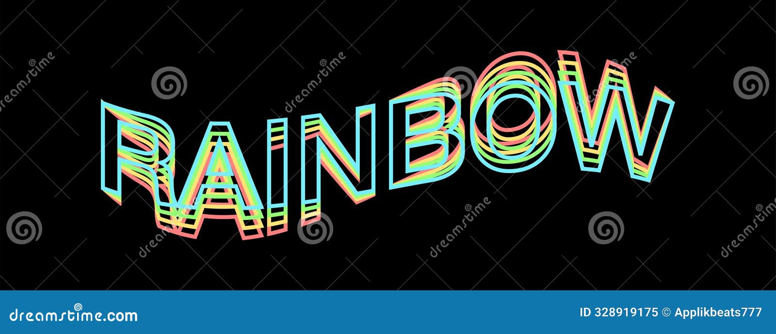 Creative Rainbow Text on Black Background. Rainbow Curve Design Text ...