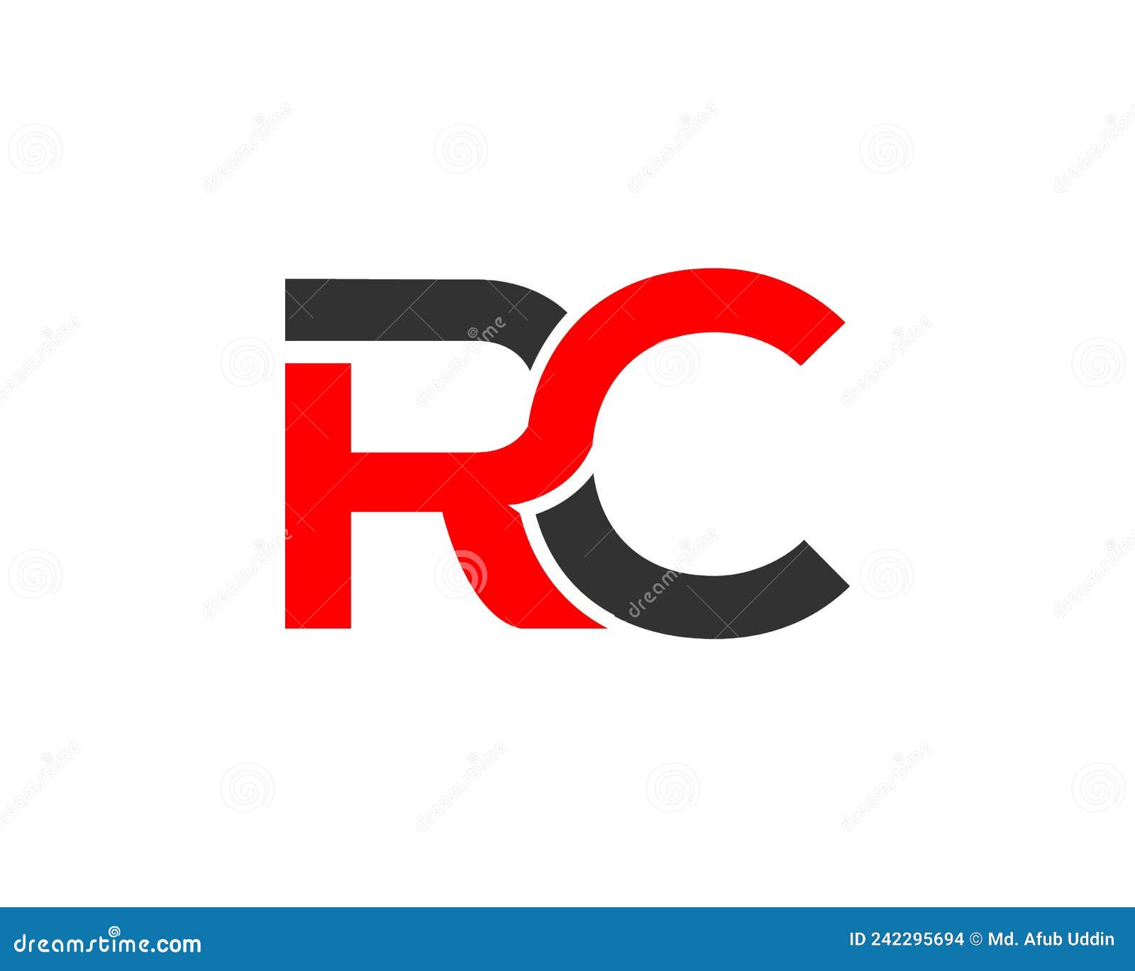 Creative RC Letter Initial Logo Design Symbol Template Stock Vector ...