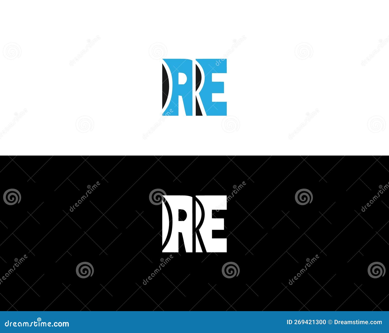 Creative RE Letter Initial Logo Icon Design Stock Vector - Illustration ...