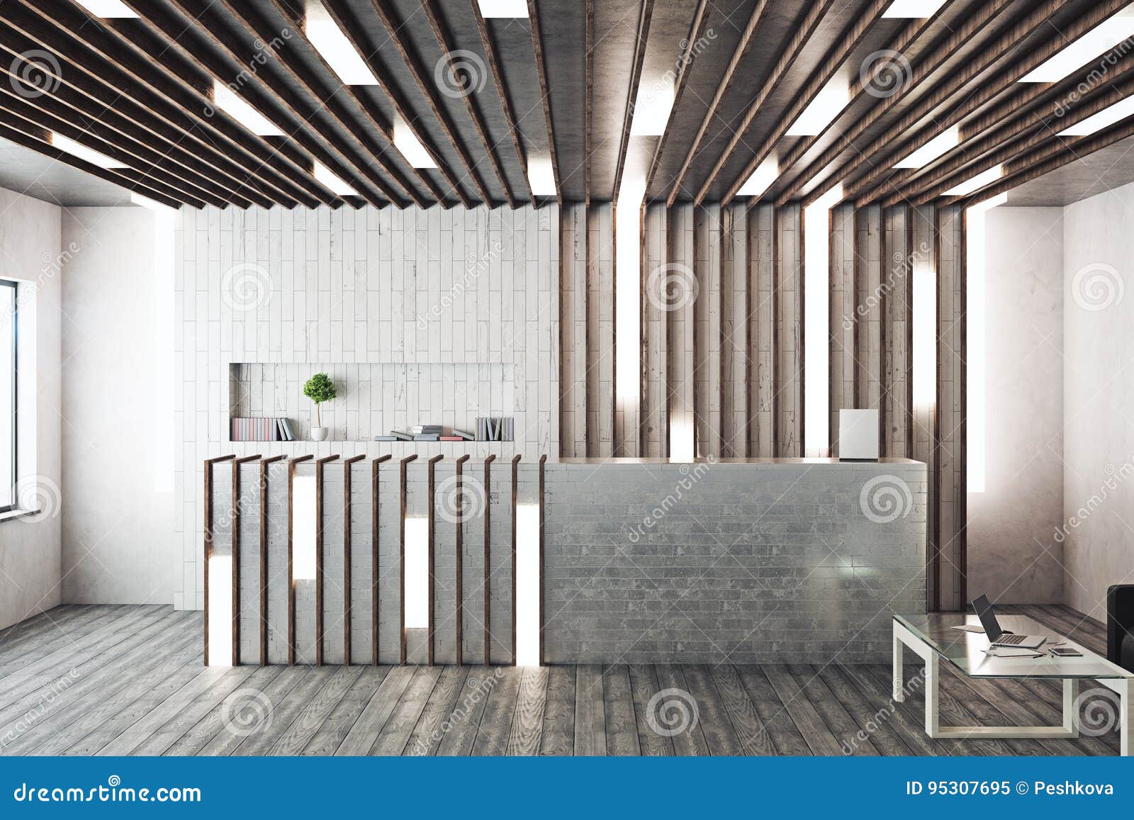 Creative reception desk stock illustration. Illustration of business ...