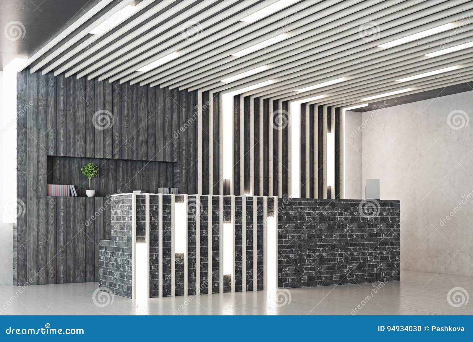 Creative reception side stock illustration. Illustration of interior ...
