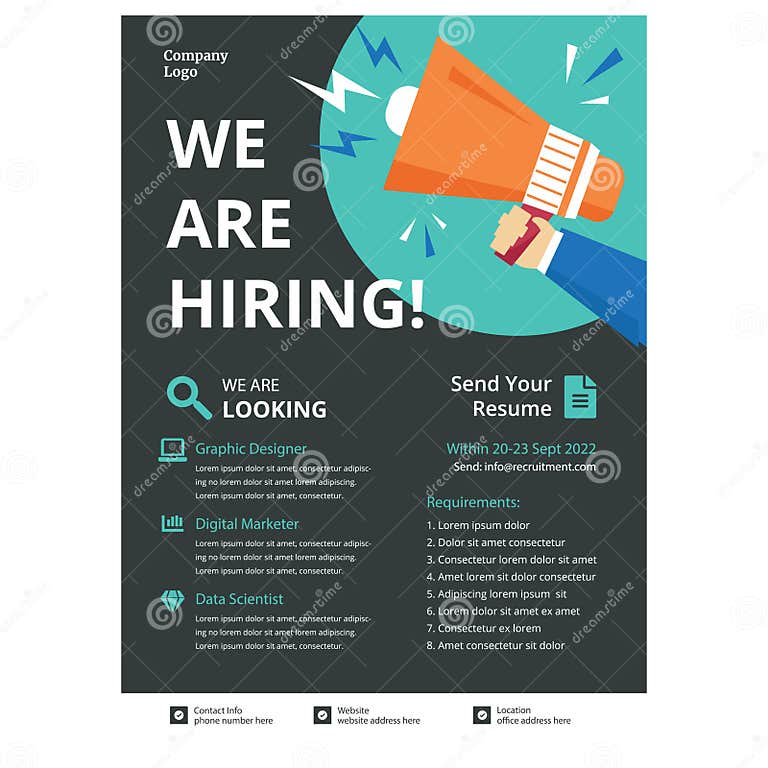 Creative Recruitment Flyer stock vector. Illustration of recruitment ...
