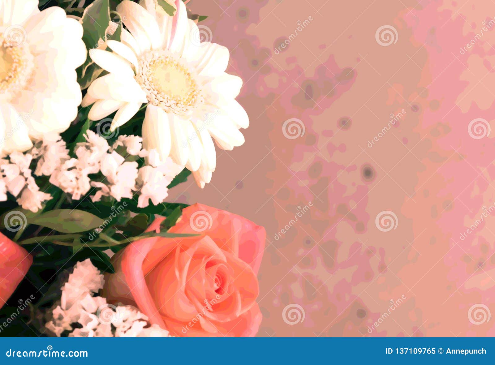 Creative Rectangular Floral Background. Photo with Original Effect and ...