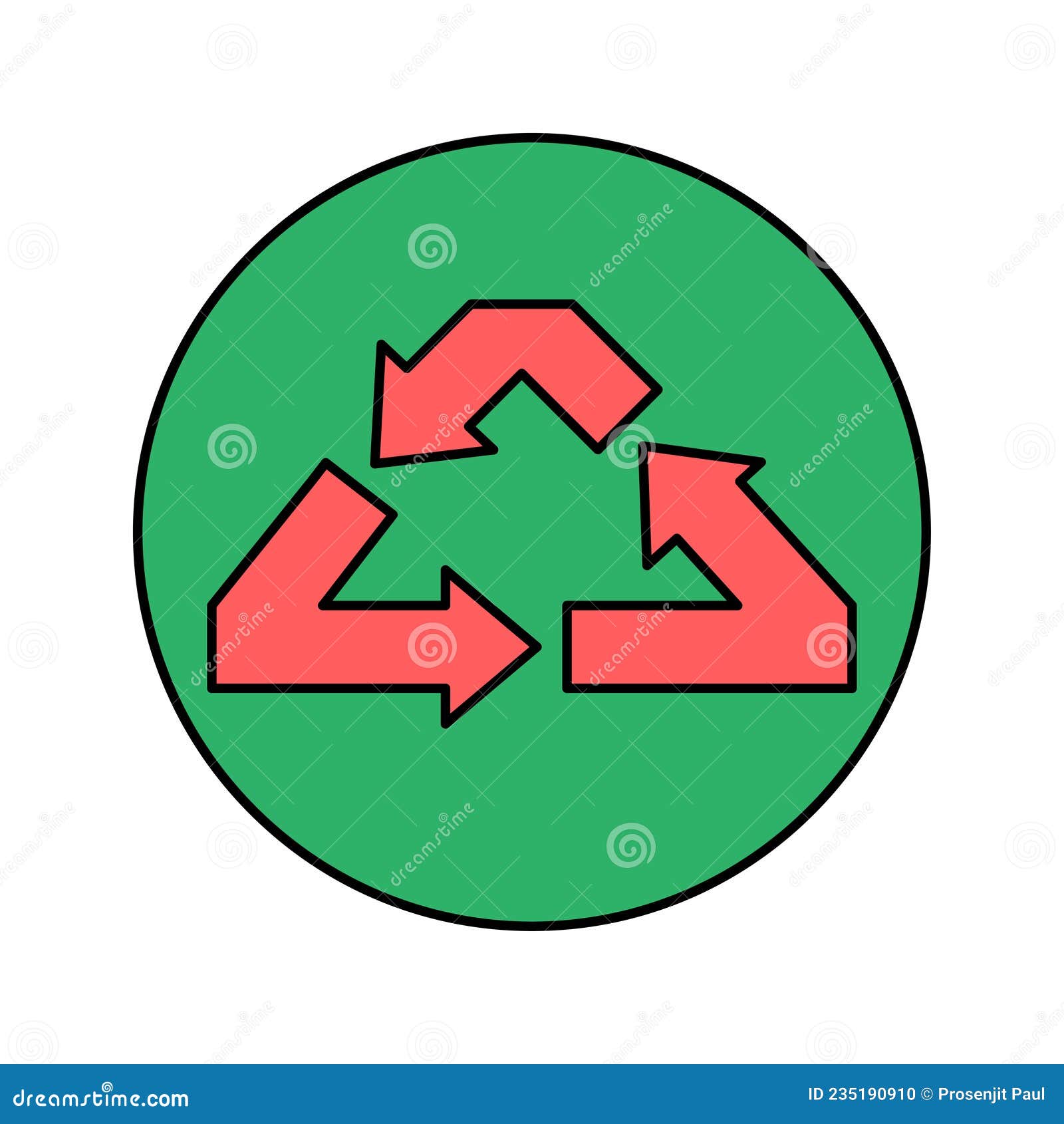 Creative Recycling Shape Icon Vector Stock Vector - Illustration of ...