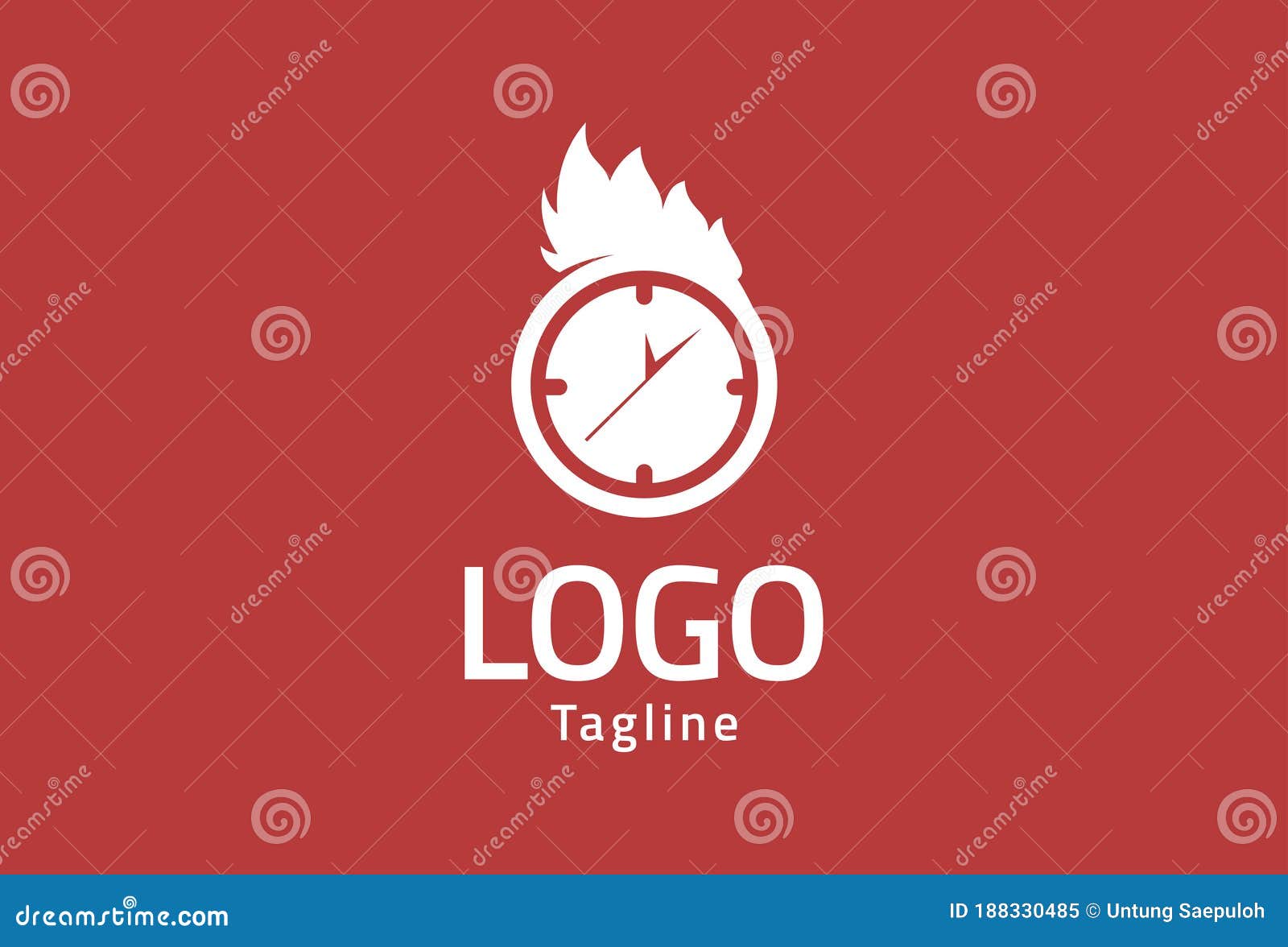 Red Background Clock Chicken Logo Design Stock Vector - Illustration of ...