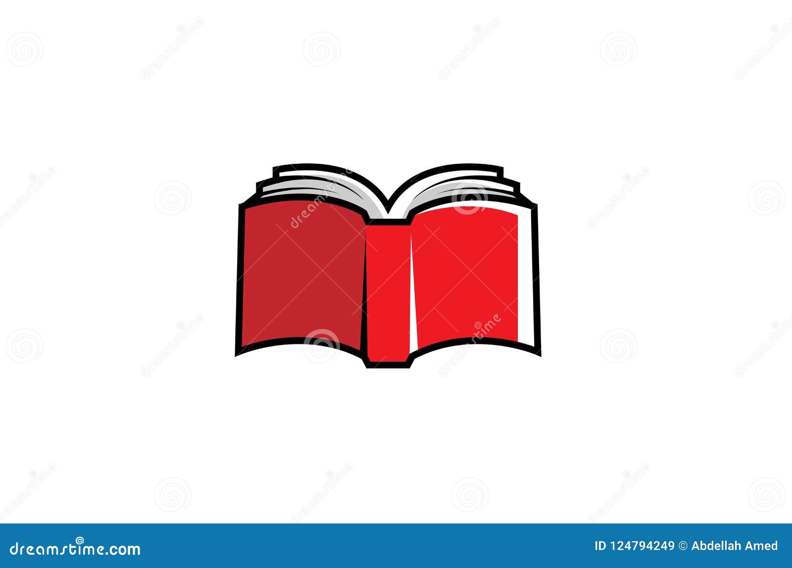 Creative Red Book Logo stock vector. Illustration of knowledge - 124794249