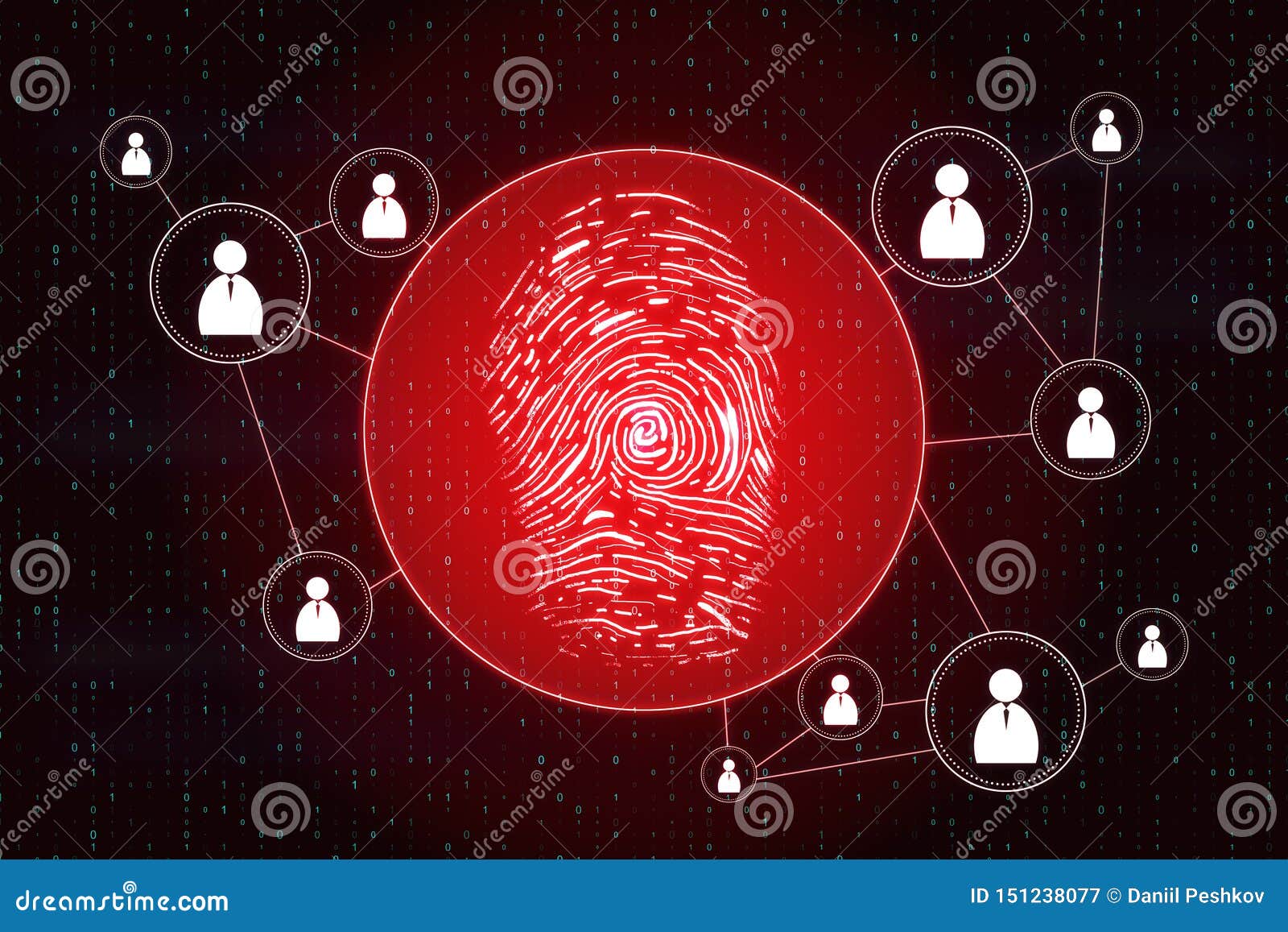 Creative red fingerprint stock illustration. Illustration of code ...