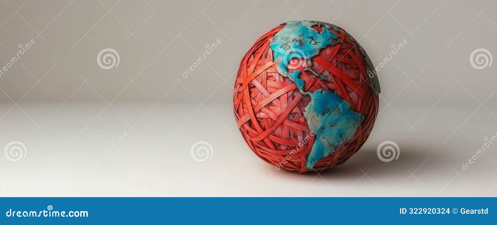 Creative Red Globe with Structural Cutouts Stock Photo - Image of ...