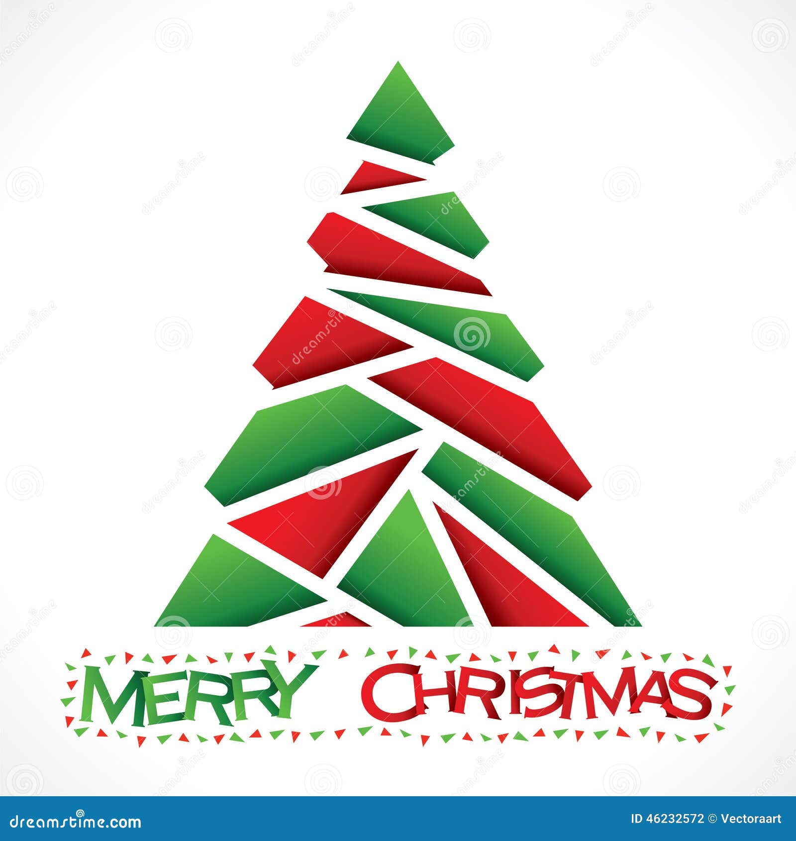 Creative Red Green Chrismtas Tree Design Stock Vector - Illustration of ...