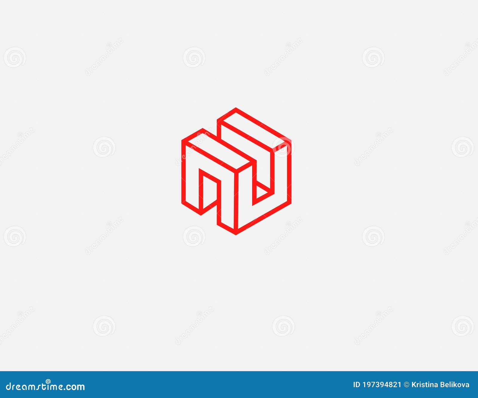 Creative Red Linear Logo Icon for Building Company Stock Vector ...