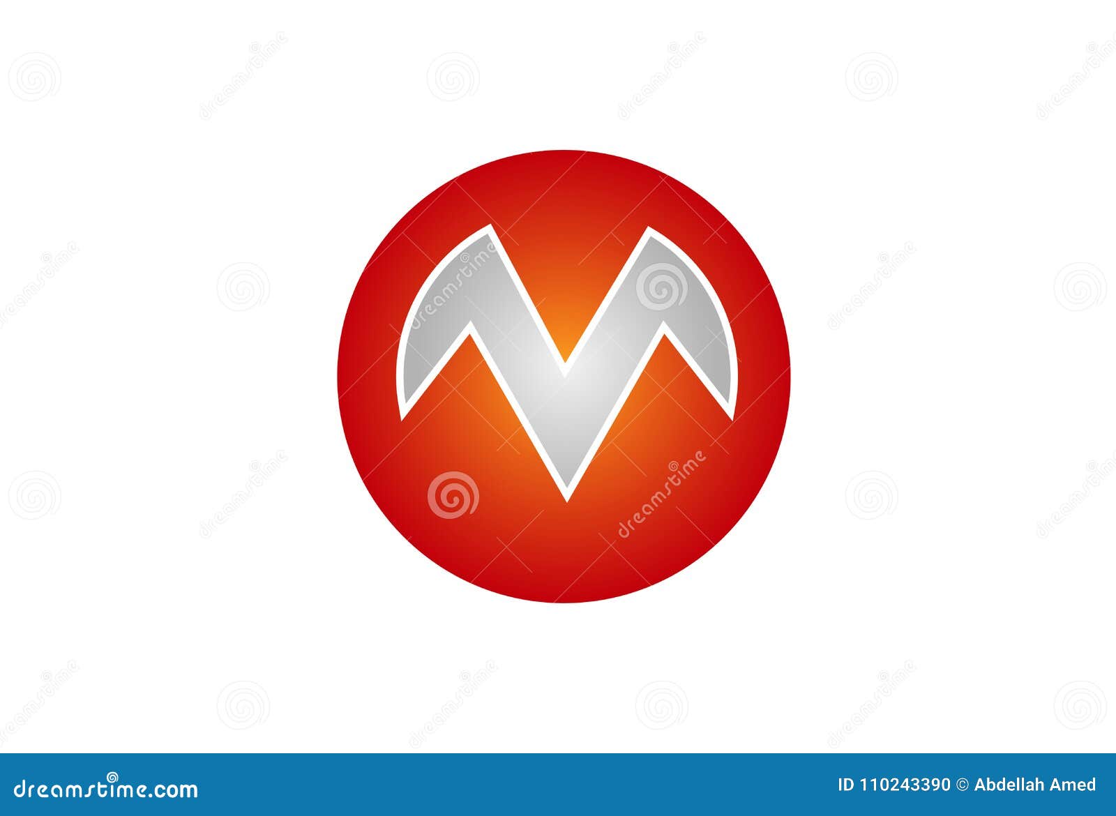 Creative Red M Letter Circle Logo Stock Vector - Illustration of ...